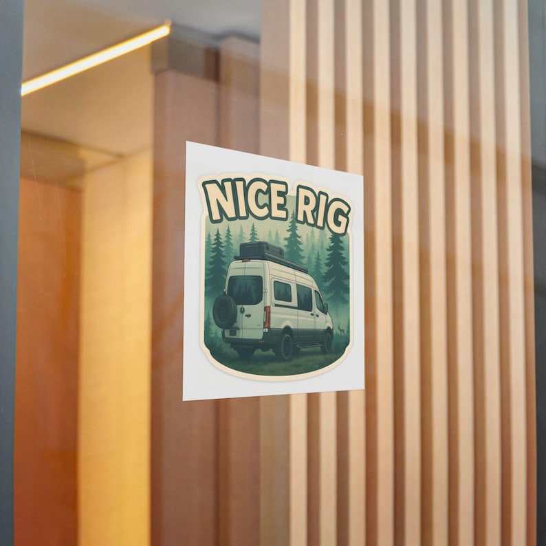 Nice Rig Sticker - Forest Camper Van Decal - PNW Mountain Sticker ...