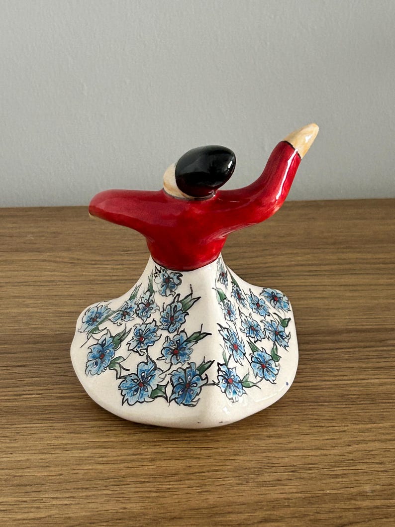 Handmade Iznik Ceramic Whirling Dervish Figurine, Sufi Decor - Etsy
