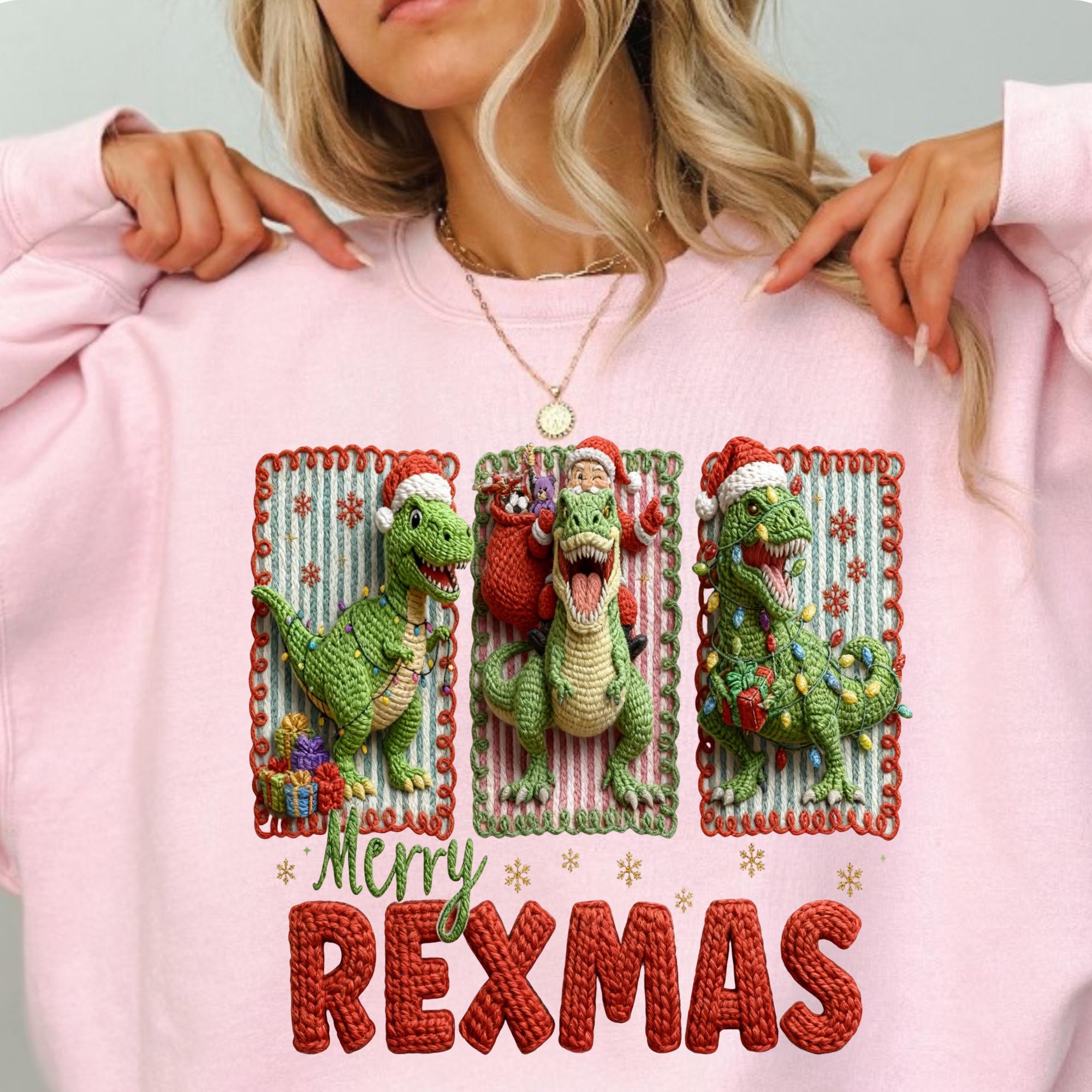 Dinosaur T-rex Merry Rexmas PNG, Dinosaurs Christmas Latch Hook ...