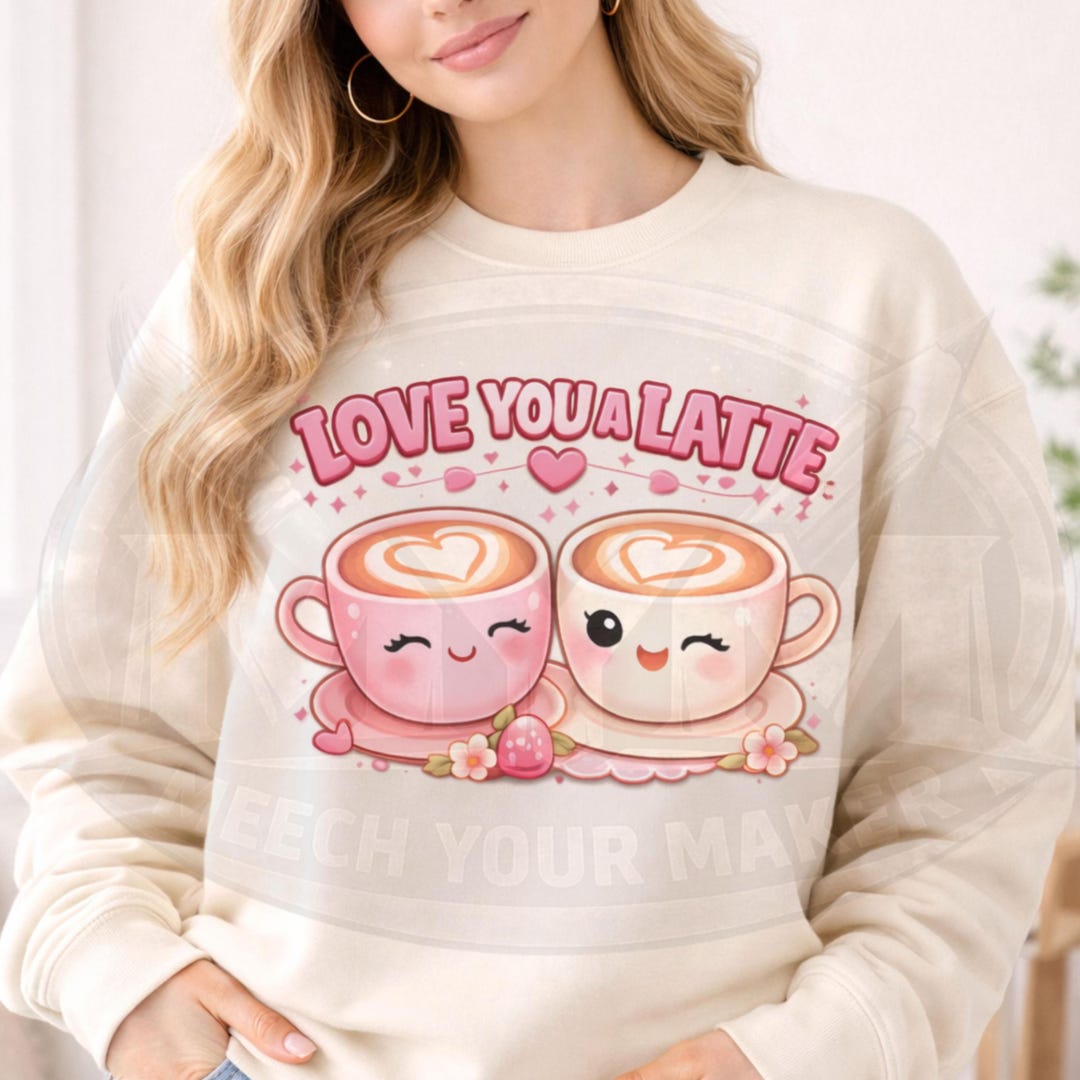 Valentine's Latte "love You a Latte" Png - Etsy