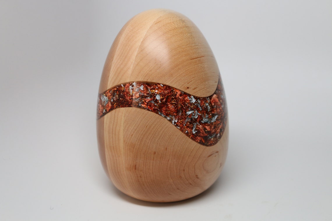 Handcrafted Segmented Wooden Egg Turned & Carved With Inlay of - Etsy