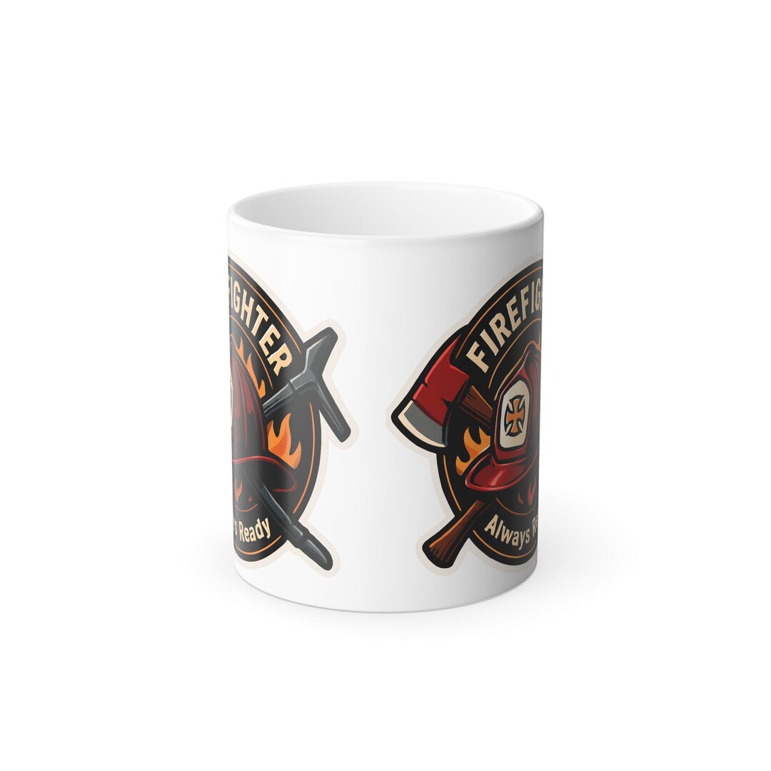 Firefighter Helmet Badge Color Morph Mug | 11oz Heat Reveal Mug - Etsy