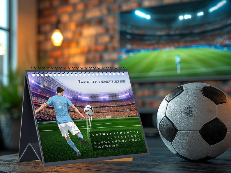 Printable Football Motivation Calendar 2026 | Soccer Desktop Calendar ...