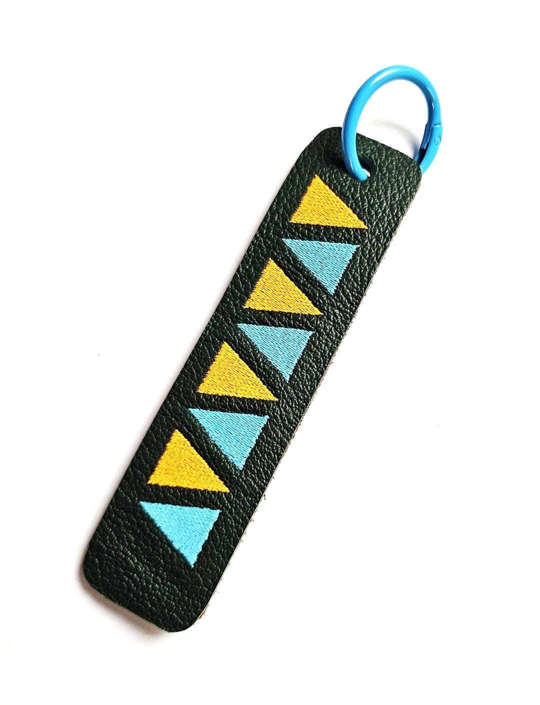 Sa19 Design Key Fob, Brown Leather, Embroidered, Matte Thread, 30 Mm ...