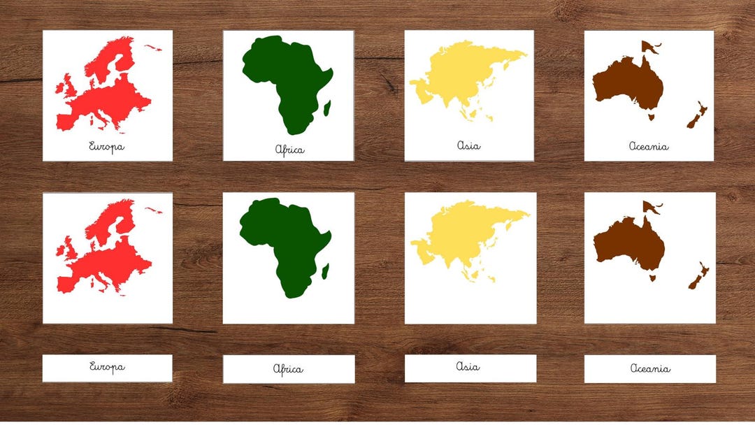 Montessori Nomenclature of the Continents - Etsy