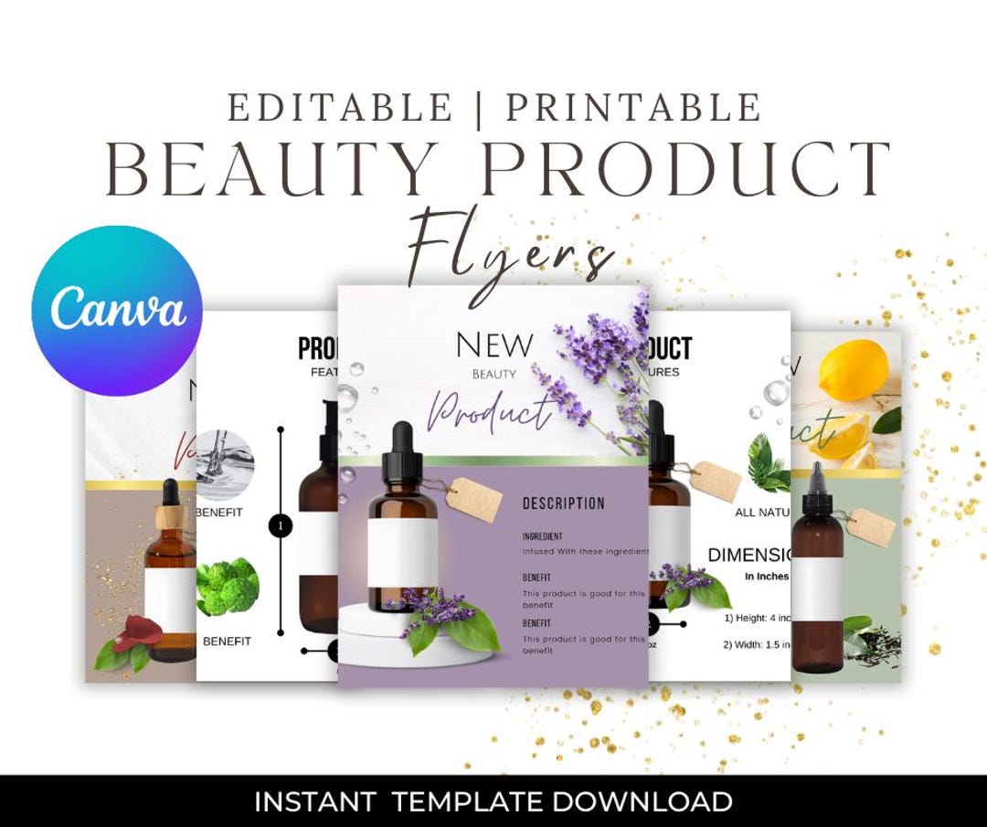 10 Editable Beauty Product Flyer Templates - Etsy