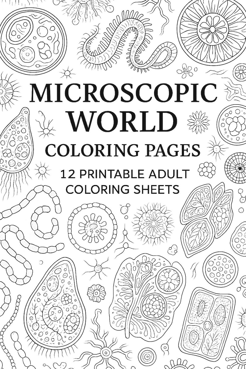 Microscopic World Coloring Pages | Science-inspired Illustrations ...