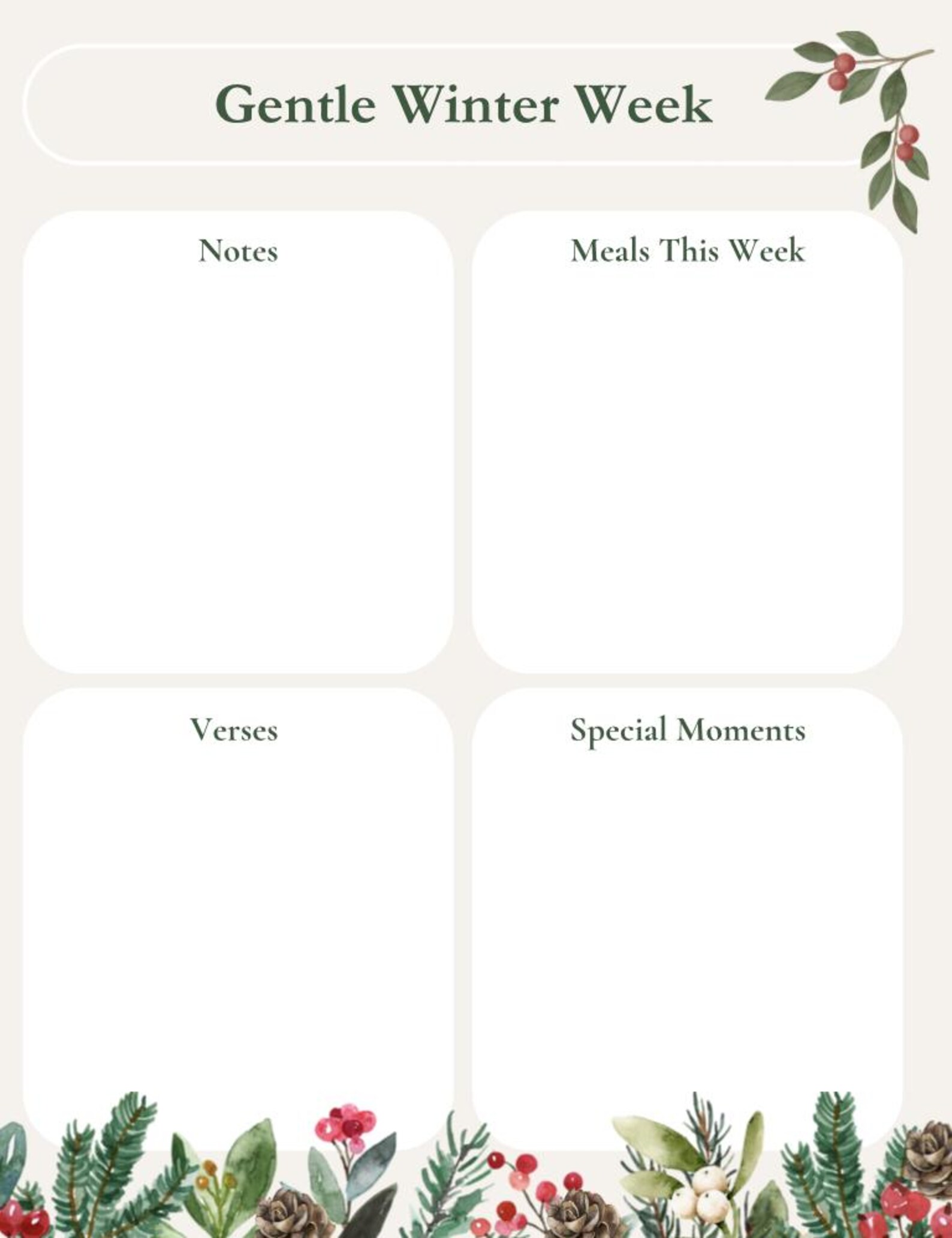 Our Slow Winter Days | Daily Rhythm Chart | Waldorf Winter Printable ...