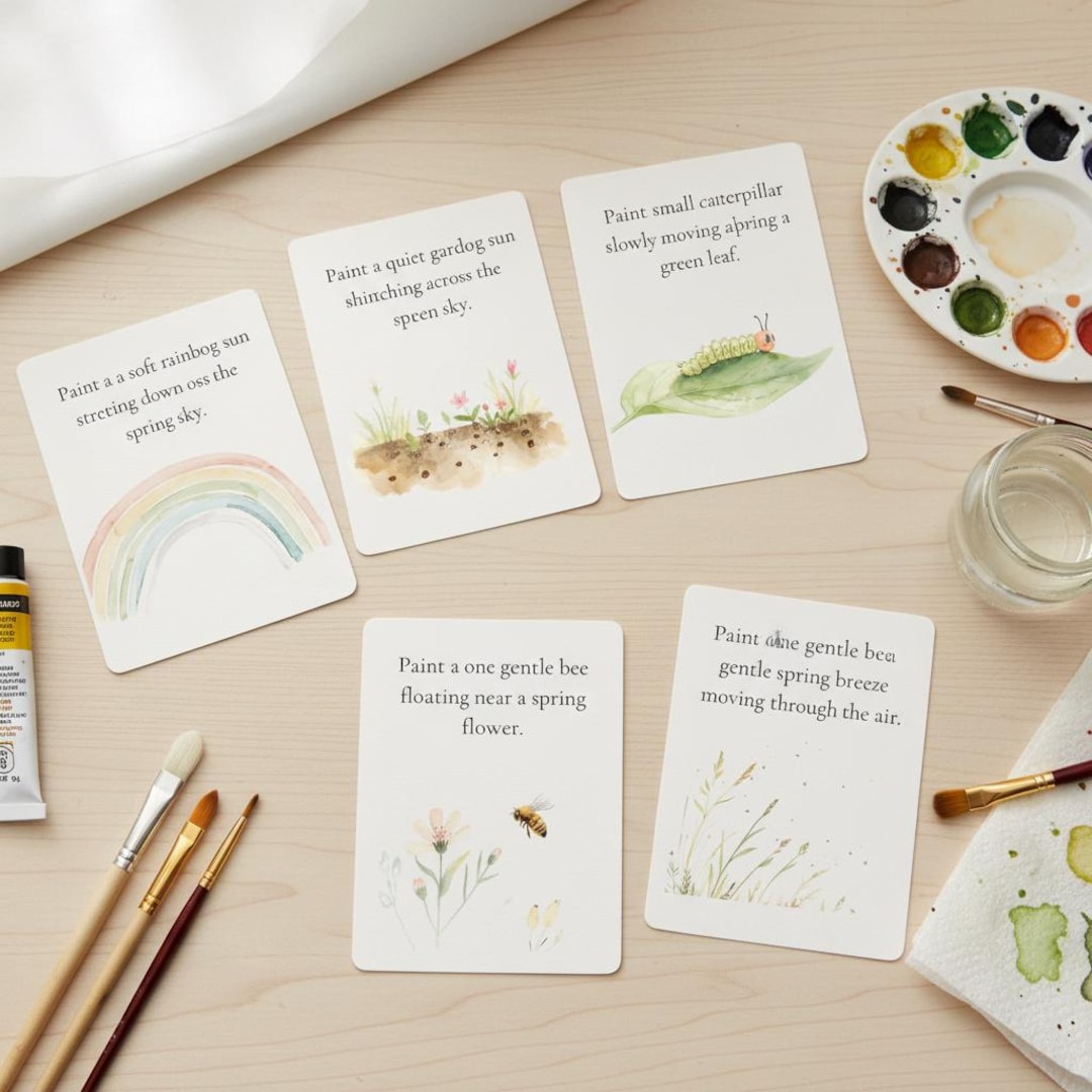 Waldorf Spring Art Prompt Cards | Kids' Watercolor Ideas (printable PDF ...