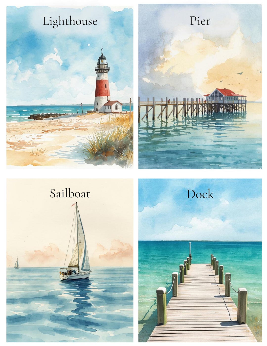Waldorf Summer Water Word Cards | Ocean Beach Nature Vocabulary ...