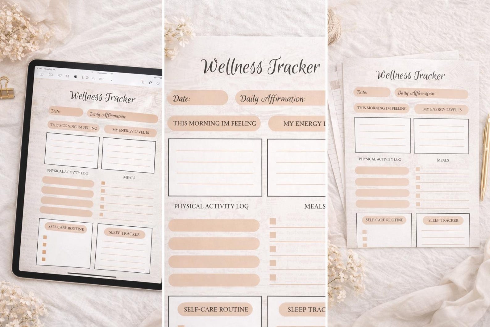 Digital Wellness Tracker | Self-care Journal, Goodnotes & Canva (PDF ...