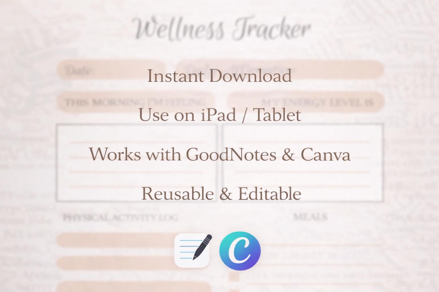 Digital Wellness Tracker | Self-care Journal, Goodnotes & Canva (PDF ...
