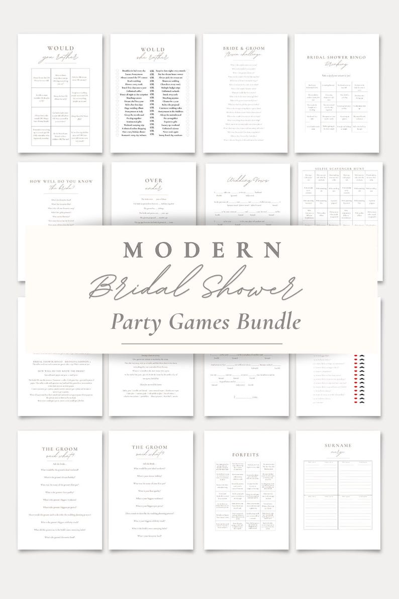 Editable Bachelorette Games Bundle- 21 Printable Hen Do Party Game Pack ...