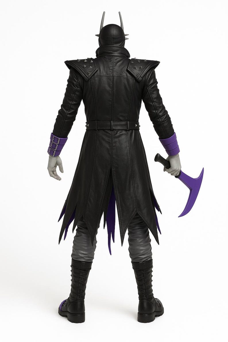 Inspired by the Batman Who Laughs Black Dark Reaper Leather Coat Accent ...