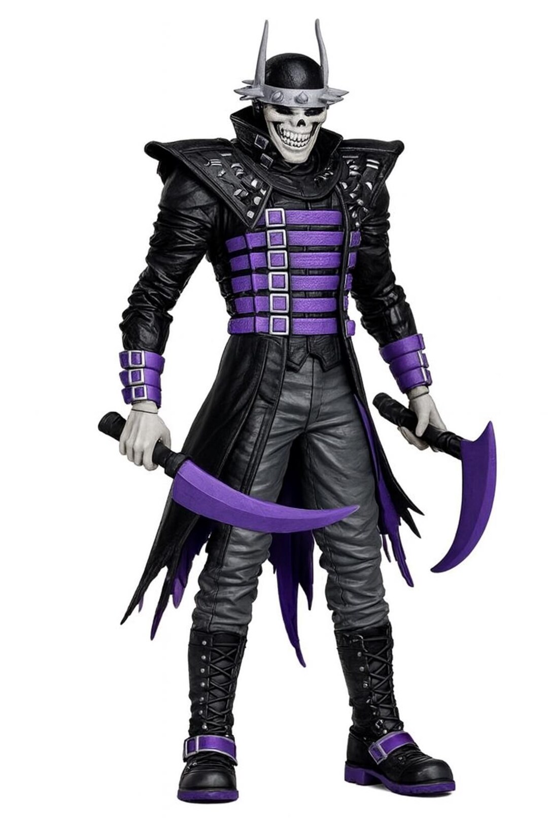 Inspired by the Batman Who Laughs Black Dark Reaper Leather Coat Accent ...