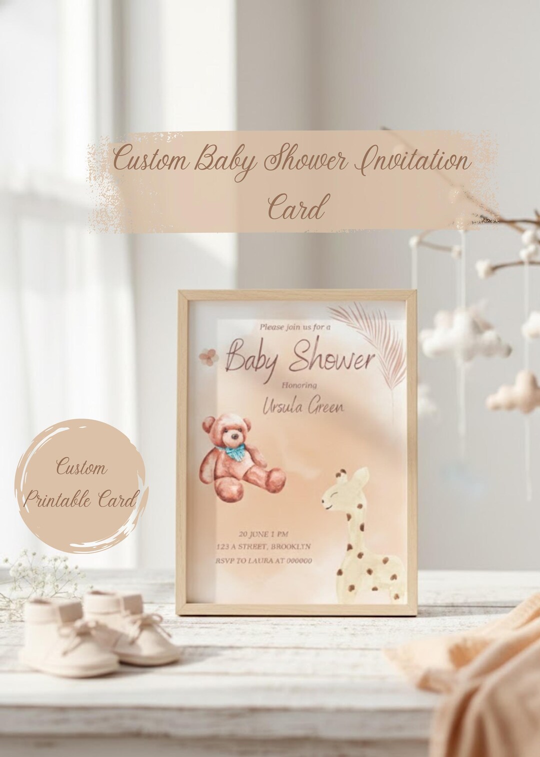 Custom Baby Shower Invitation - Personalized Digital File - Printable ...
