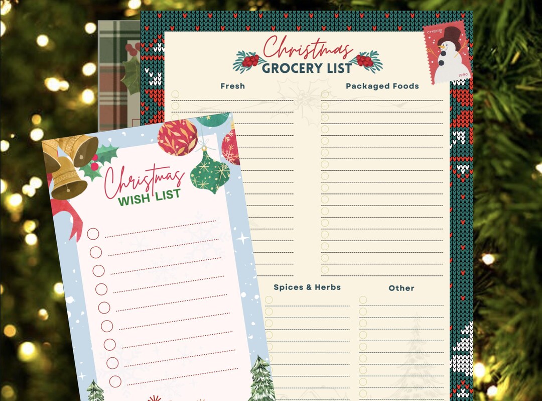 Christmas Printables Bundle | Letter to Santa, Gift List, Grocery List ...