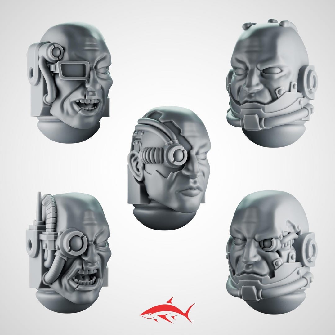 5 Bionic Heads – Cybernetic Warrior Helmetless Bits Ultra HD 14K - Etsy