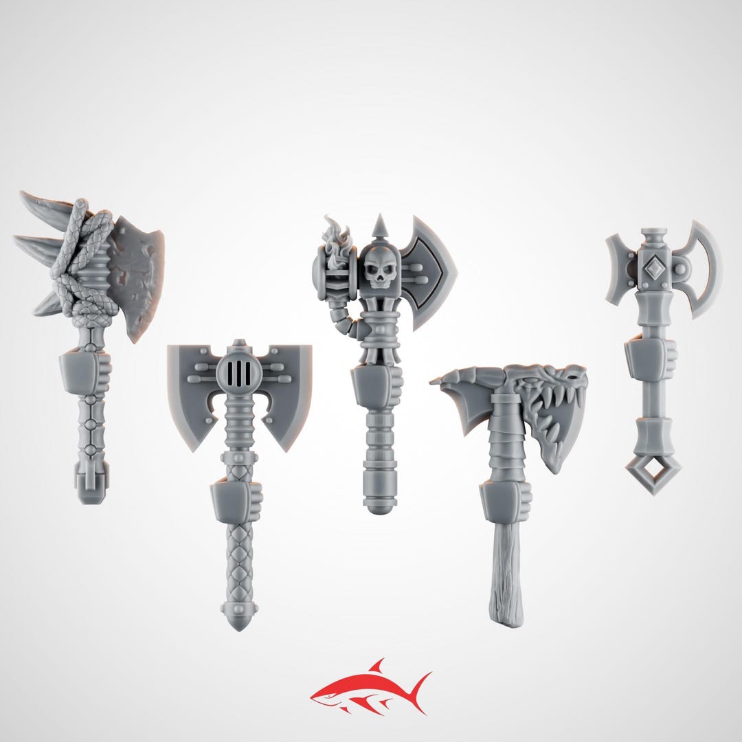 Set 1 – 5 Emberforge Axes for Fire Lizard – Dragon-claw, Totem & Flame ...