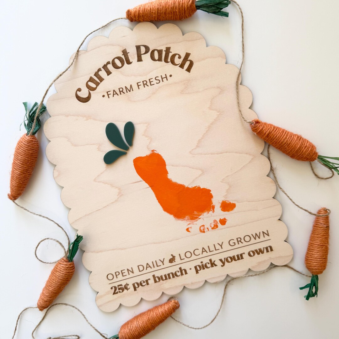 Keepsake Footprint Carrot Patch Sign - Etsy