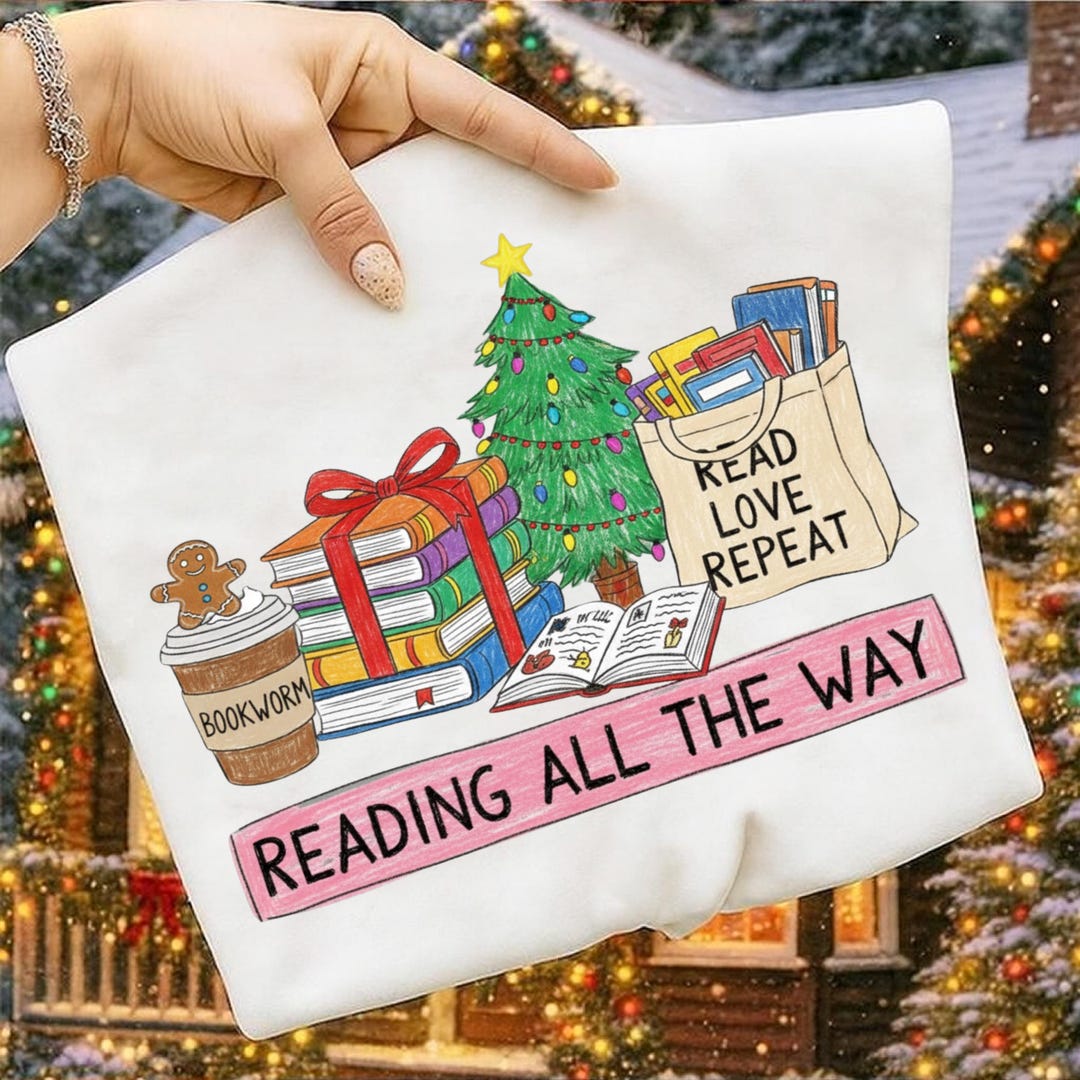 Christmas Png for Book Lovers, All-reading Png, Holiday Book Club T ...