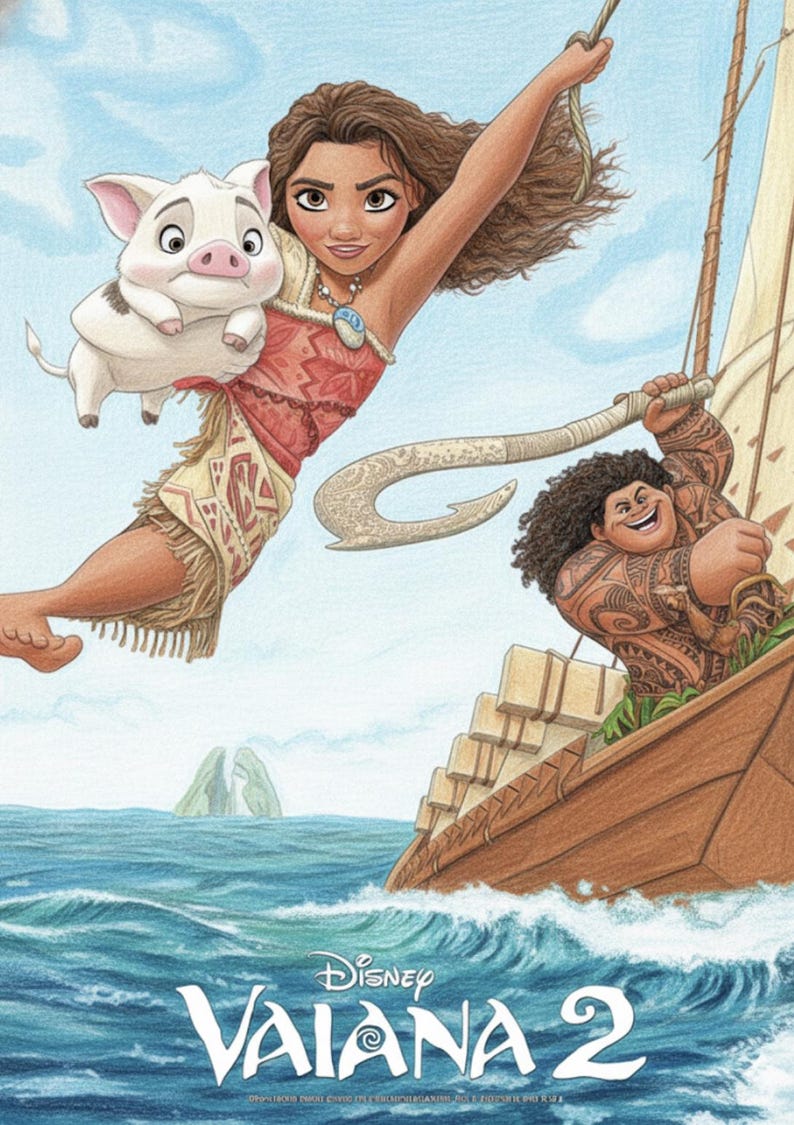 Vaiana 2 Coloring Pages: 10 Polynesian Adventure Sheets (PDF) - Etsy