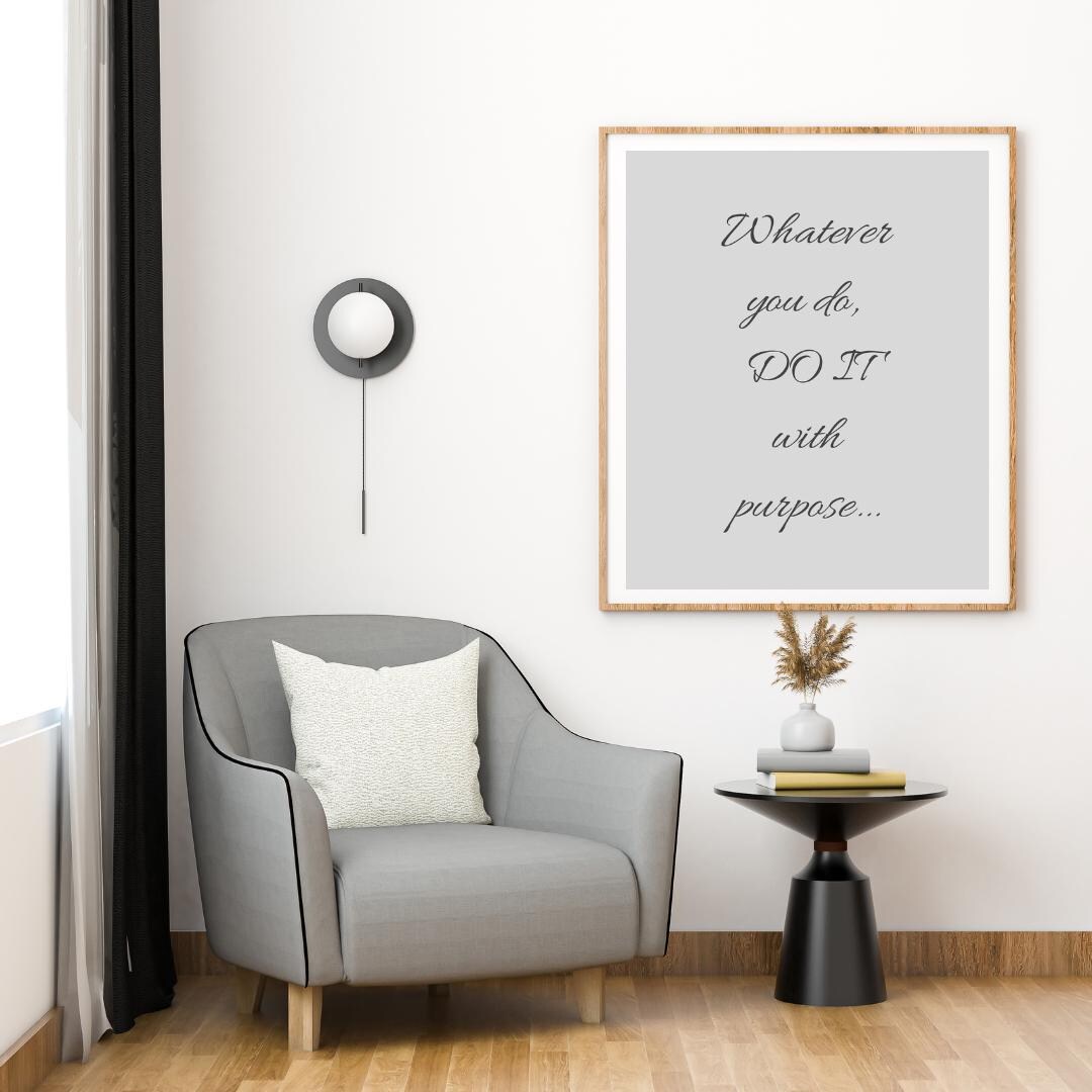 Office Quote Printable, Minimal Work Wall Art, Purpose Quote Poster ...