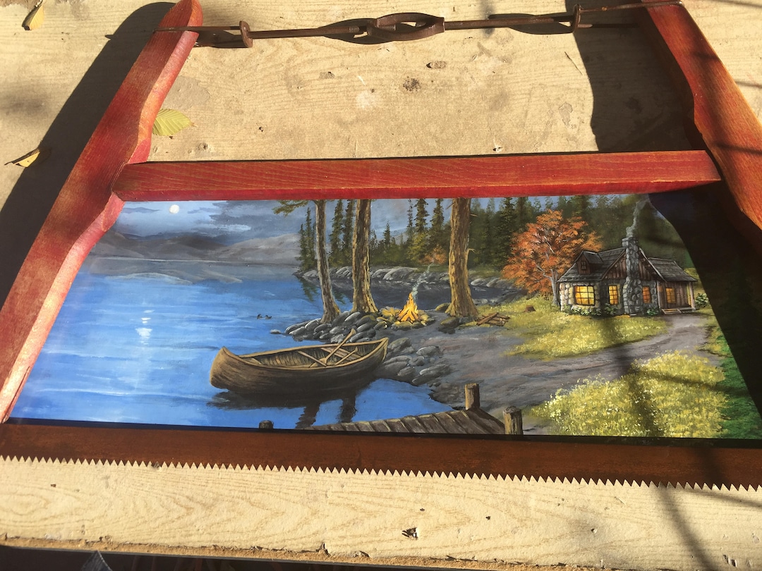 Personalized Painted Buck Saws - Rustic Cabin Decor, Wildlife Art - Etsy