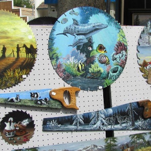 CUSTOM Hand Painted SAWS, Painted Saw Blades,cross Cuts, 2-man Saws ...
