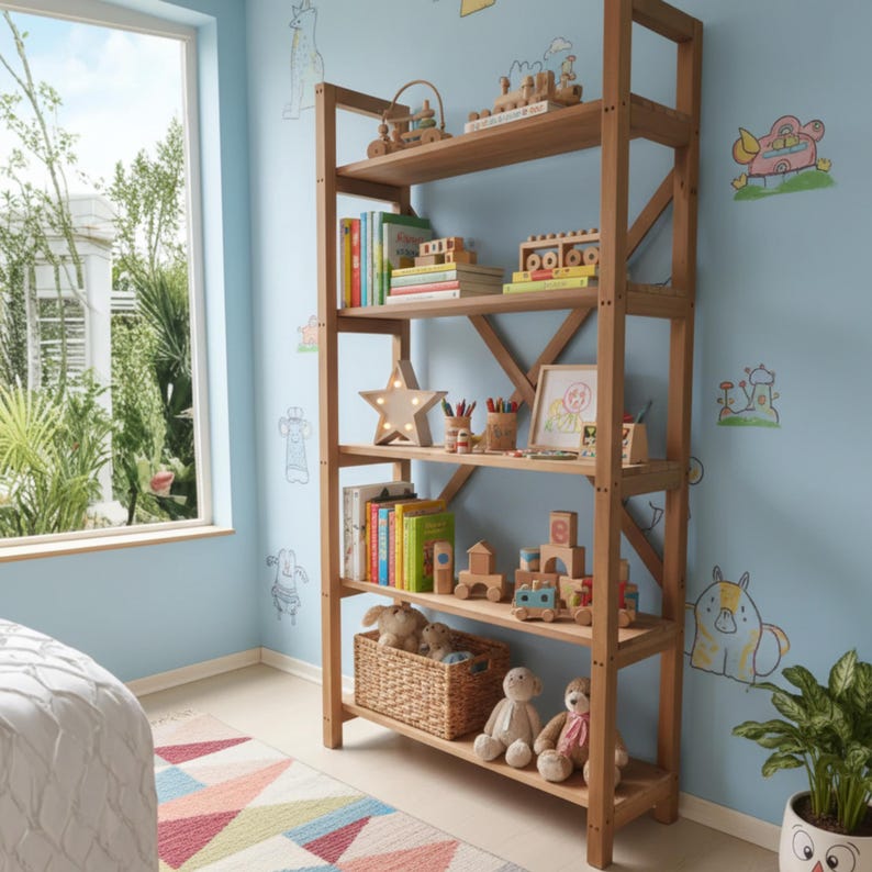 Handcrafted Solid Wood Shelf – Scandinavian Design Display & Storage ...