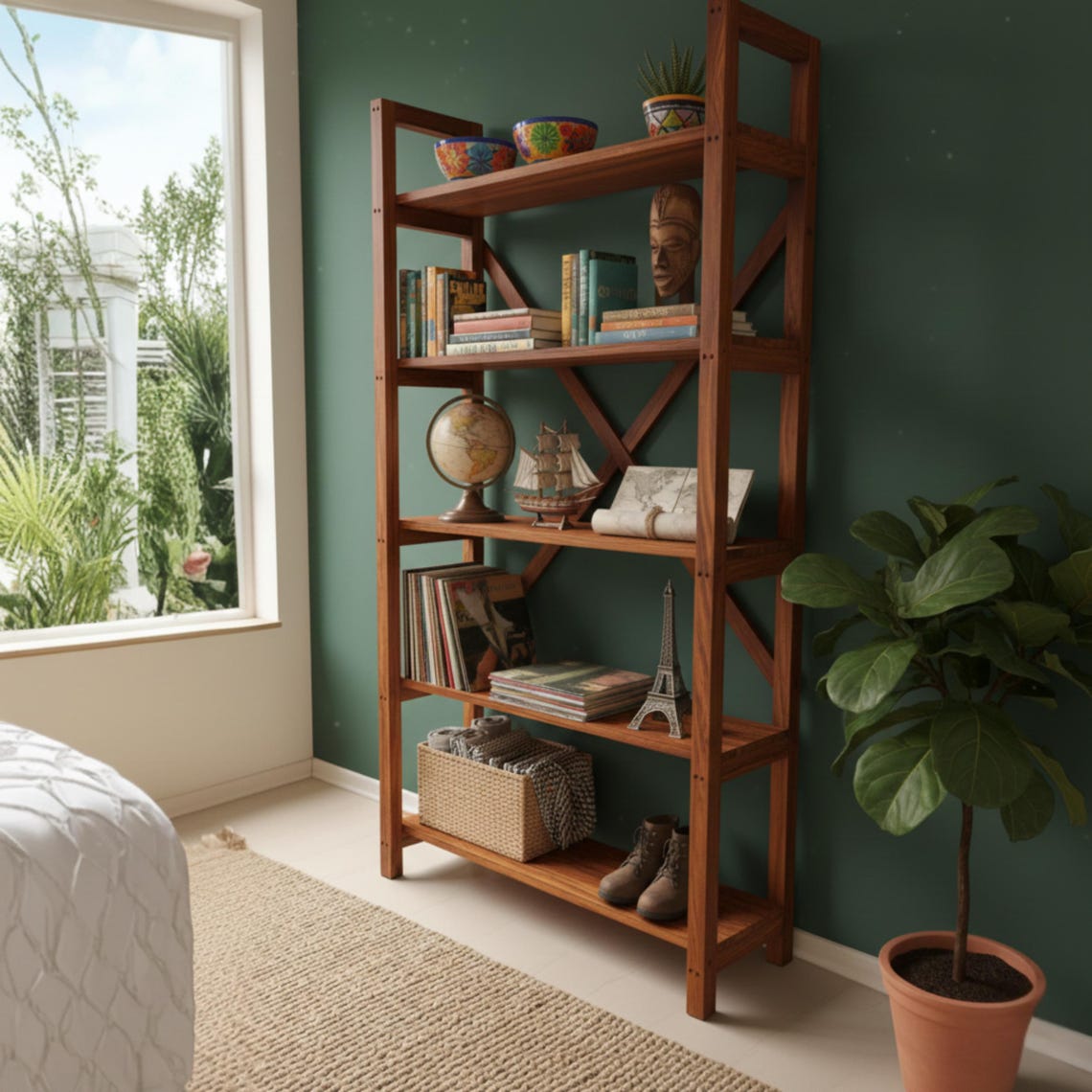 Handcrafted Solid Wood Shelf – Scandinavian Design Display & Storage ...