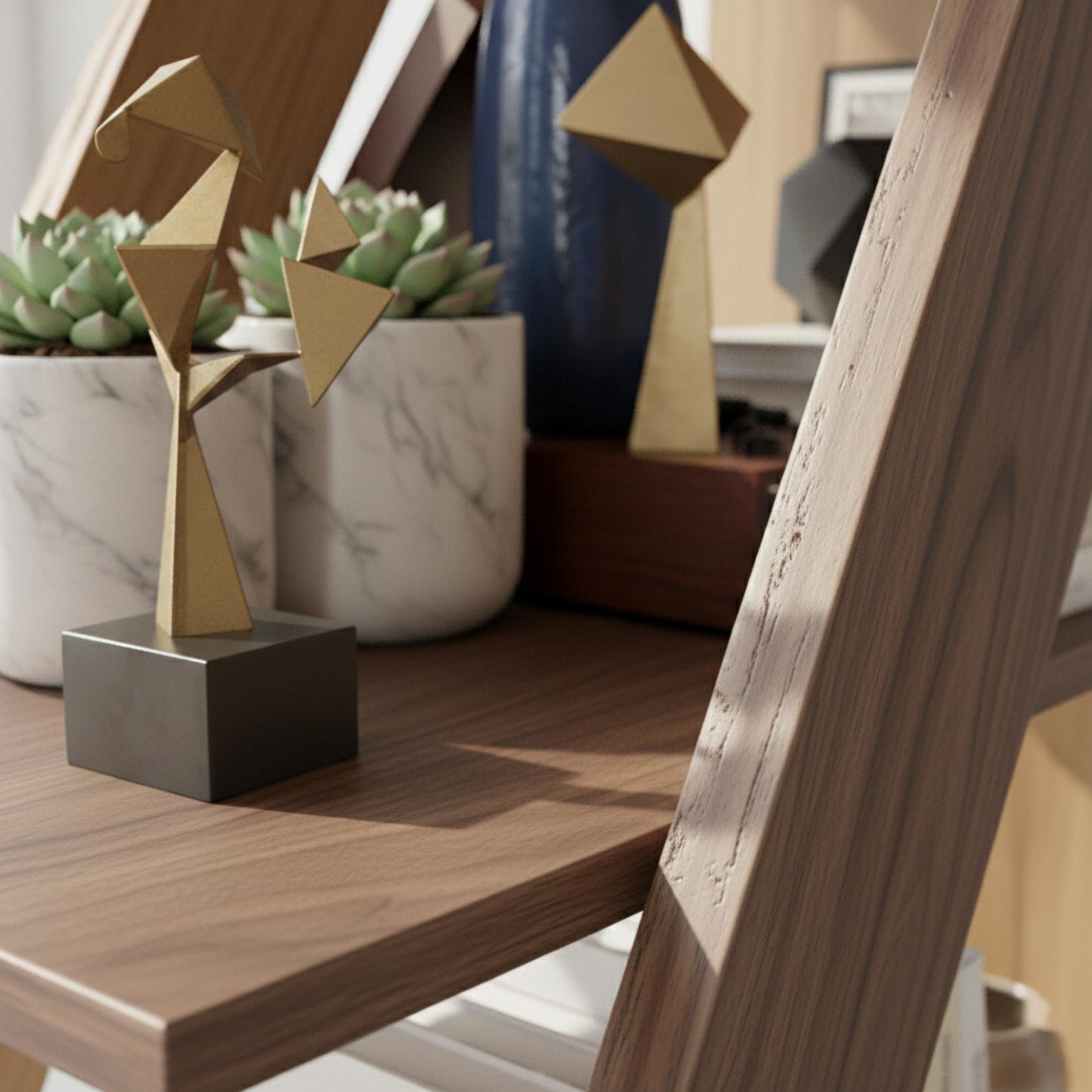 Modern Ladder Bookshelf - Wooden Display & Storage Rack - Etsy