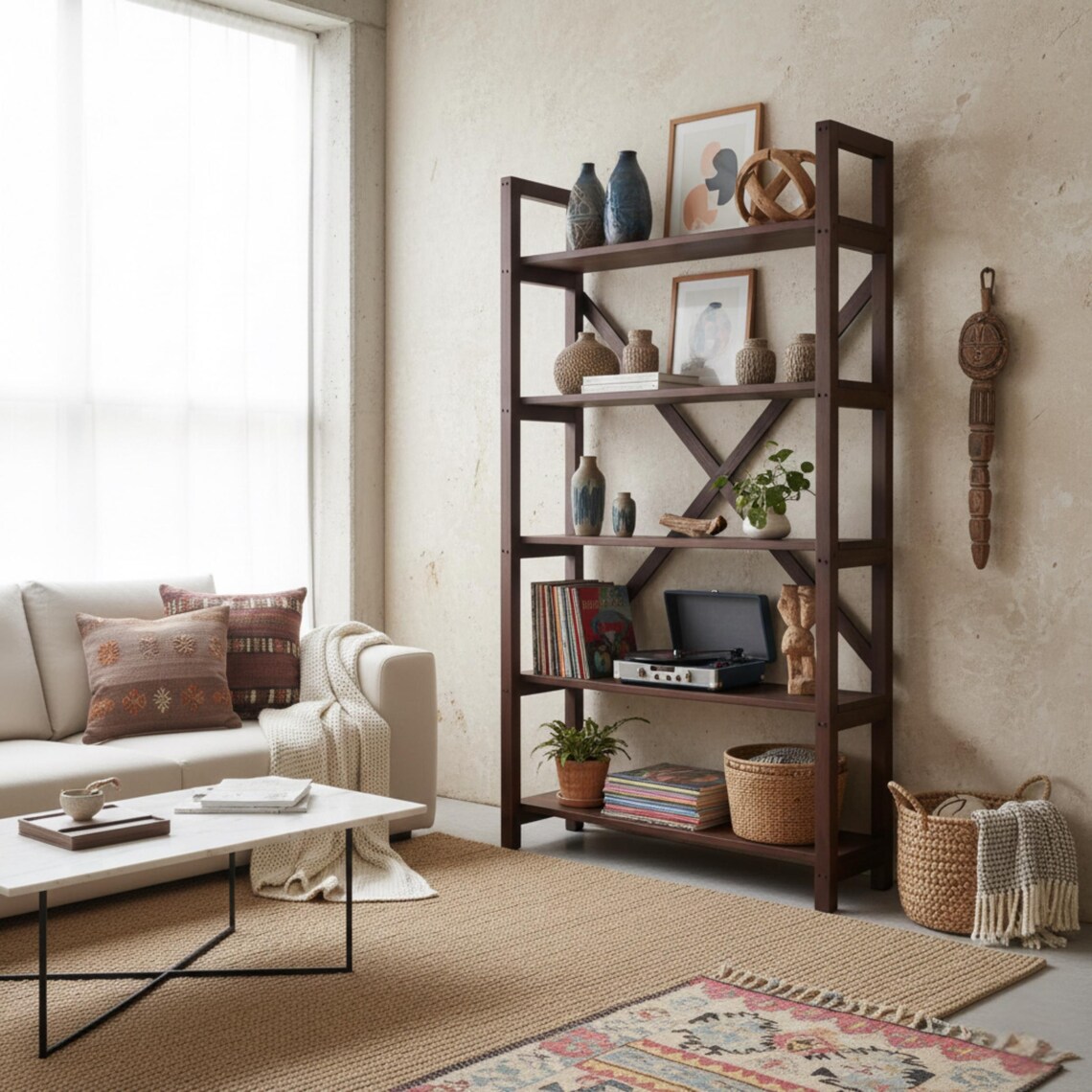 Handcrafted Solid Wood Shelf – Scandinavian Design Display & Storage ...