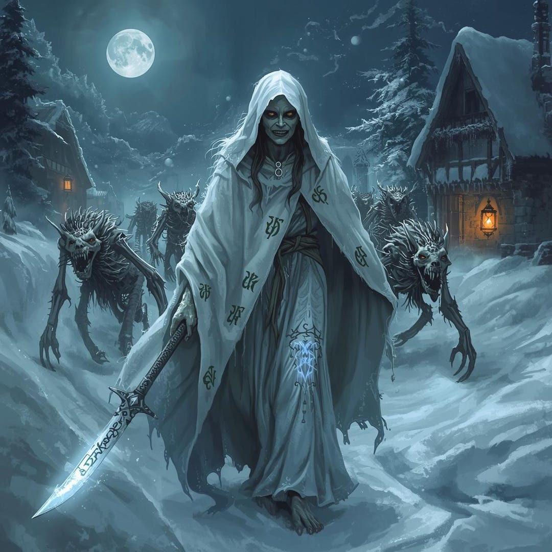 Perchta Alpine Folklore Wallpaper | Christmas Spirit Dark Art | Yule ...