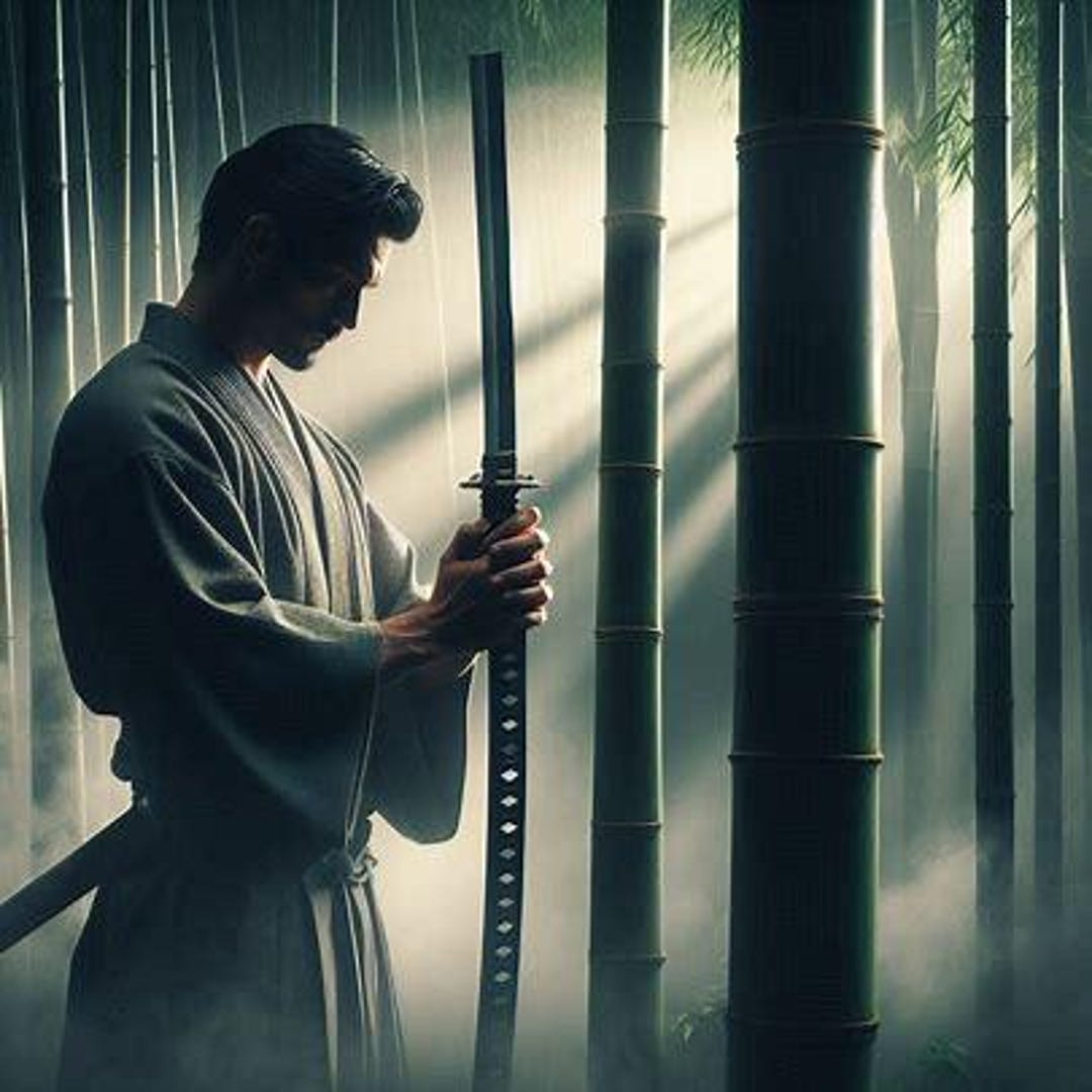 Ronin Samurai Print, Japanese Aesthetic Wall Art, Bamboo Forest Katana ...