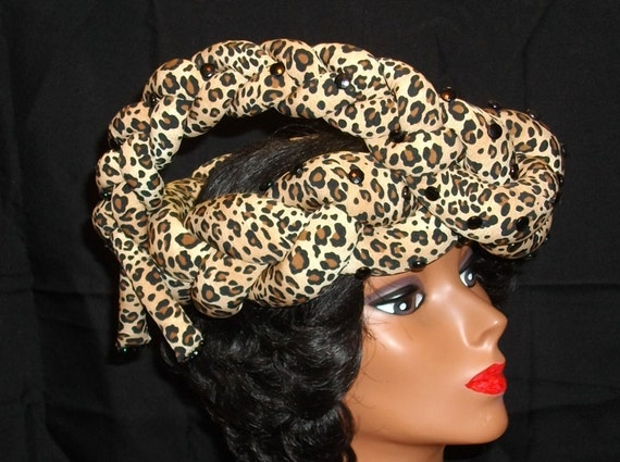 Leopard Brown and Beige Crown With Black Beads. | Etsy