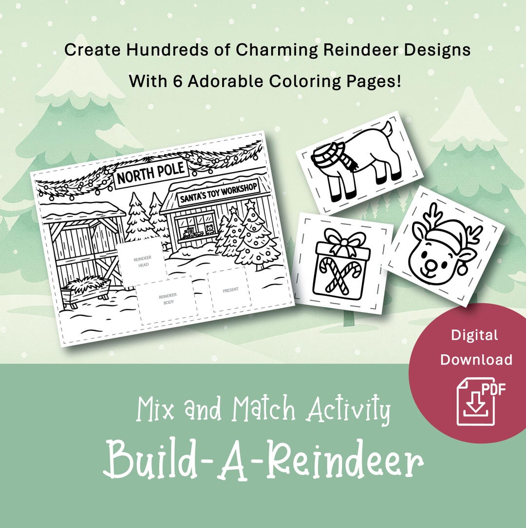 Build a Reindeer Activity | Christmas Craft for Kids | Cut and Paste ...