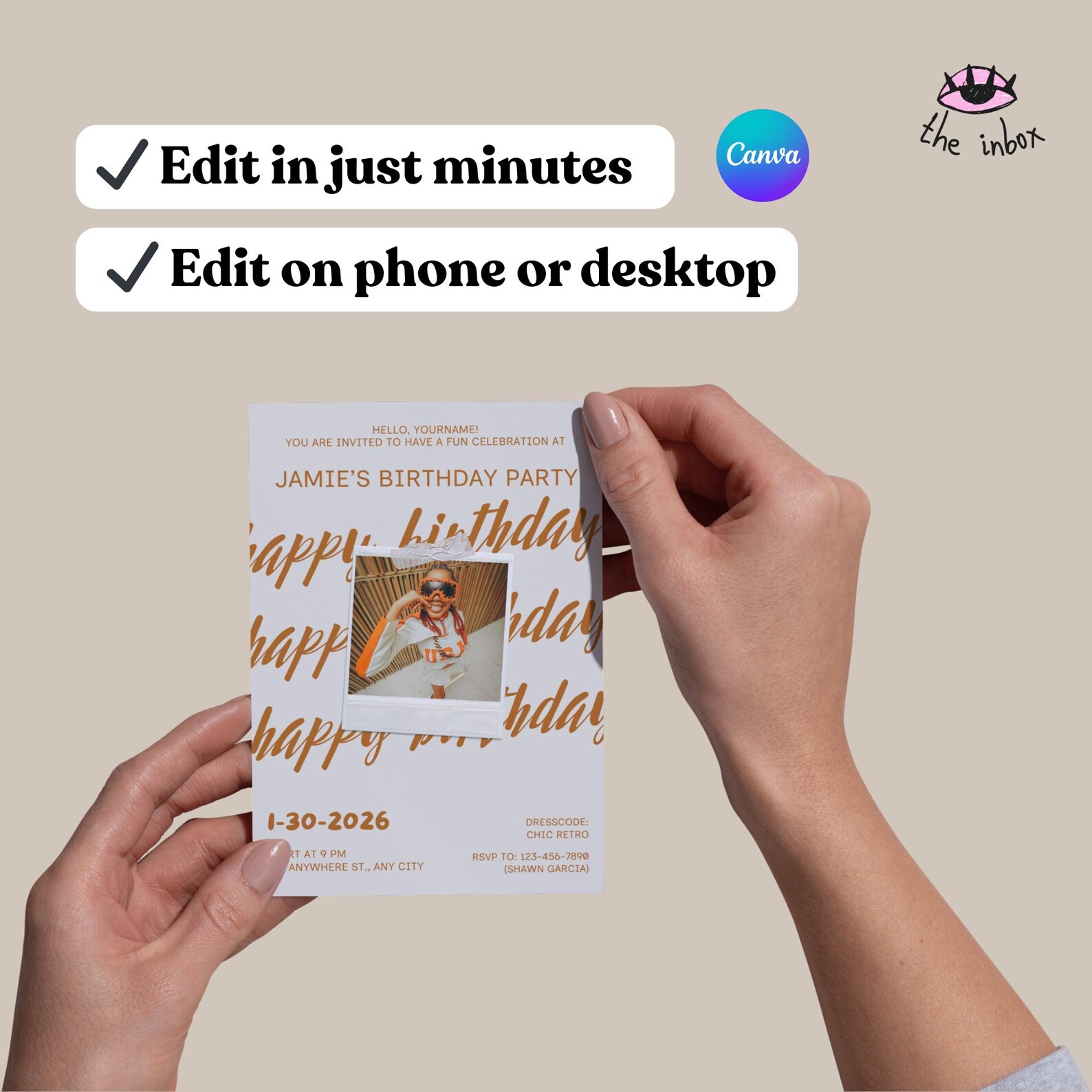 Custom Birthday Invitation Template, Personalized Photo Birthday Invite ...