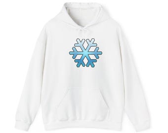 Blue Watercolor Snowflake Hoodie, Winter Ice Splash All Over Print ...