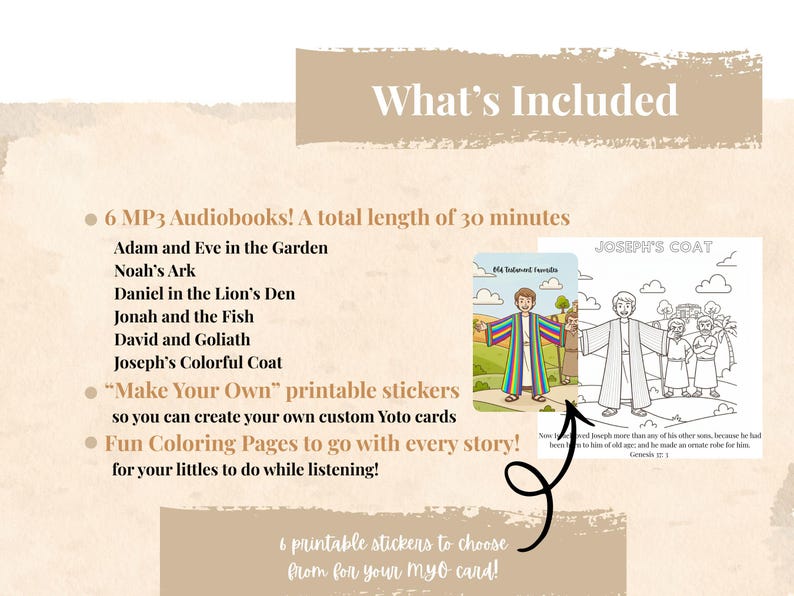 Old Testament Bible Stories MP3 Bundle | Kids Audio, Coloring Pages ...