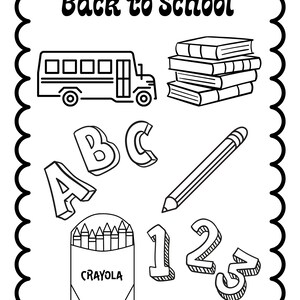 Printable School Holiday Coloring Sheets - Etsy