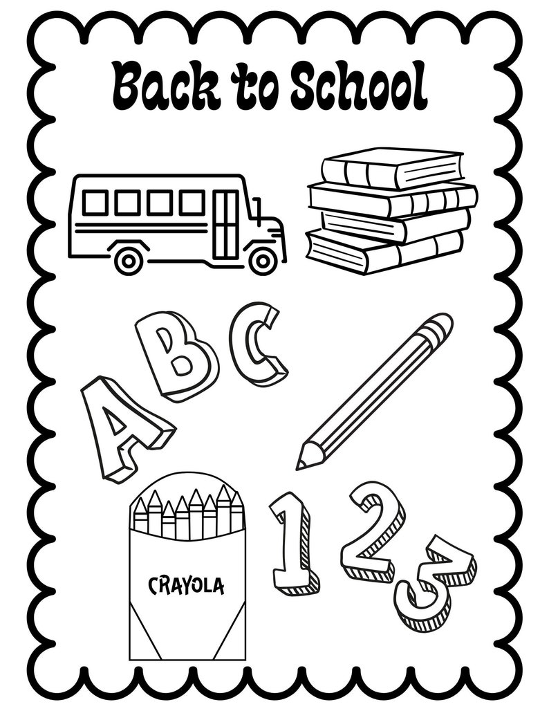 Printable School Holiday Coloring Sheets - Etsy