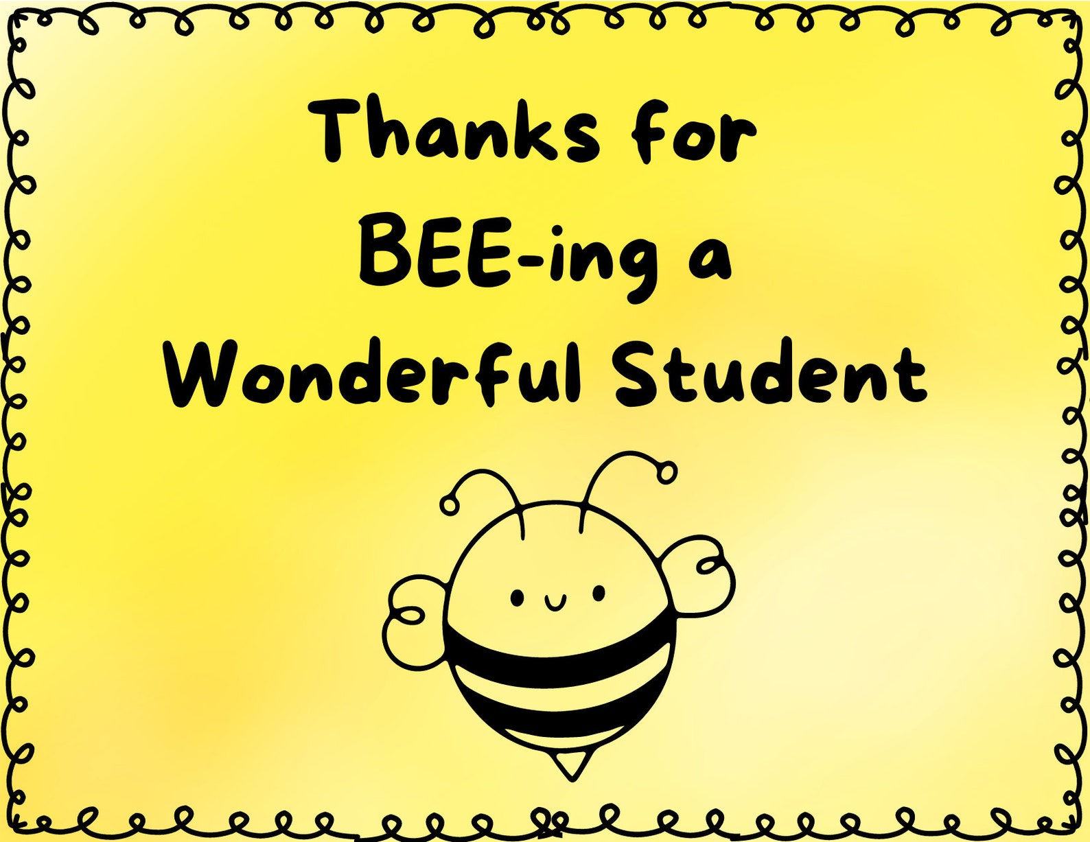 Thanks for Being a Wonderful Student Notecard - Etsy