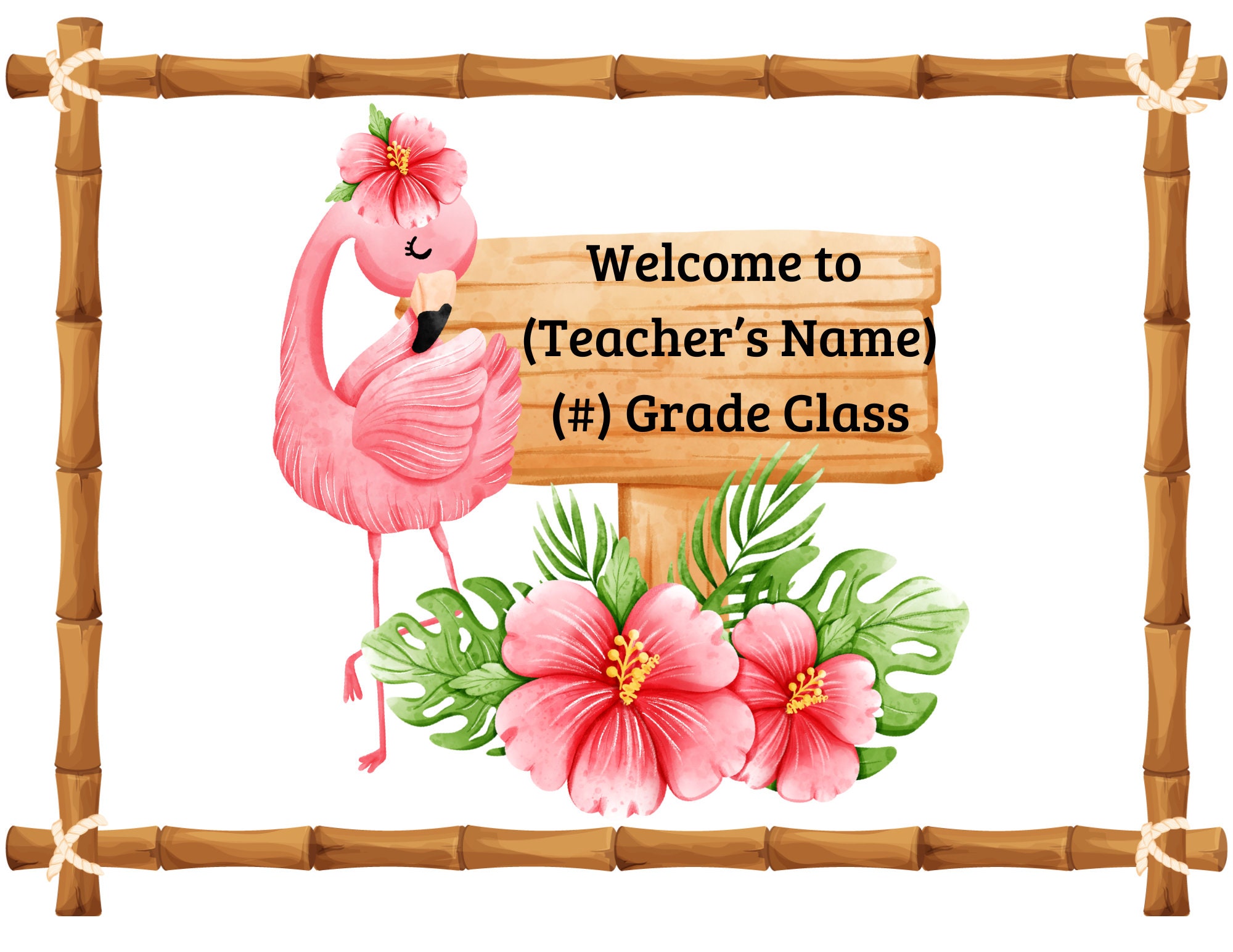 Flamingo/tropical Classroom Decor Printables *** Completely ...