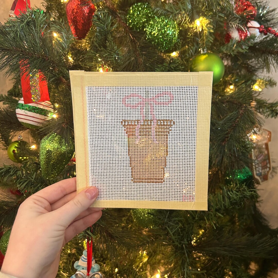 Coquette Coffee Handpainted Needlepoint Canvas | 13 Mesh, 6x6 - Etsy