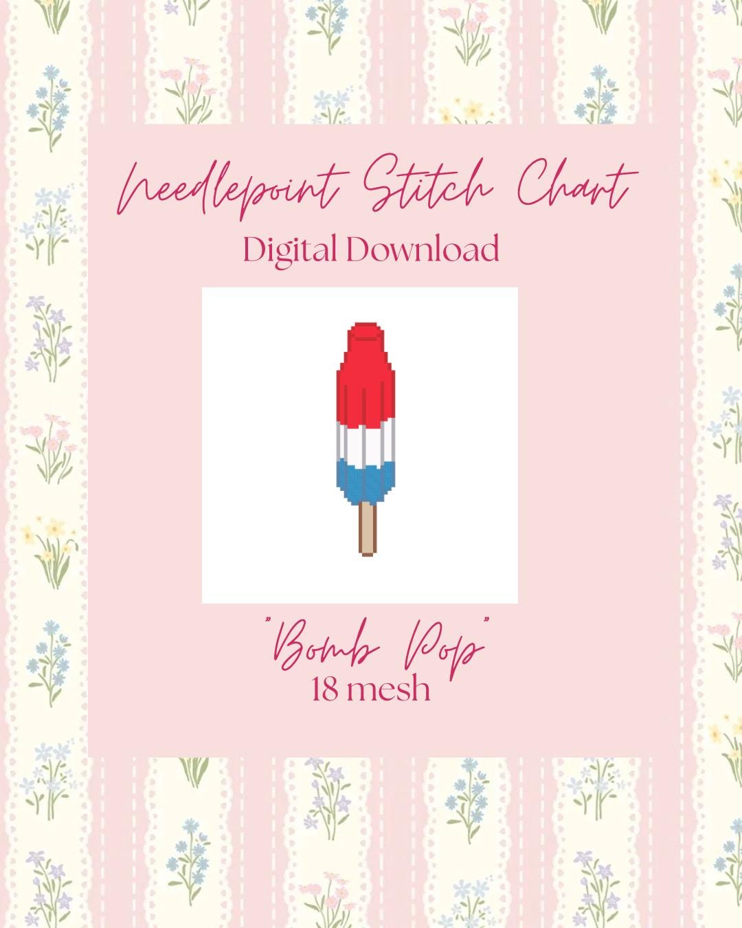 Bomb Pop Needlepoint Chart | Needlepoint Paint Chart Digital Download ...