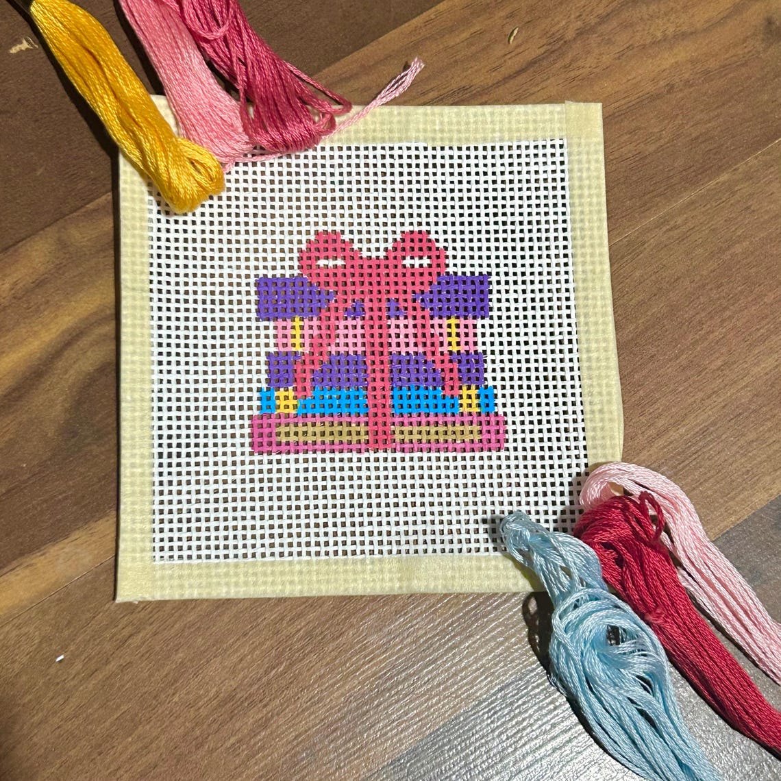 Stack of Books Needlepoint Canvas | Handpainted Needlepoint Canvas ...