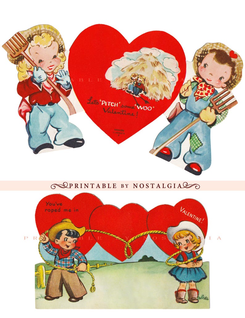 43 Vintage 1950s Valentine Cards - Etsy
