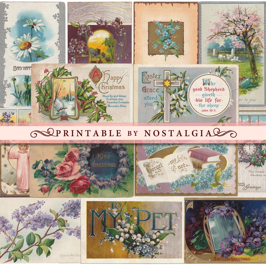 Vintage Holiday Postcards Variety Pack - Etsy