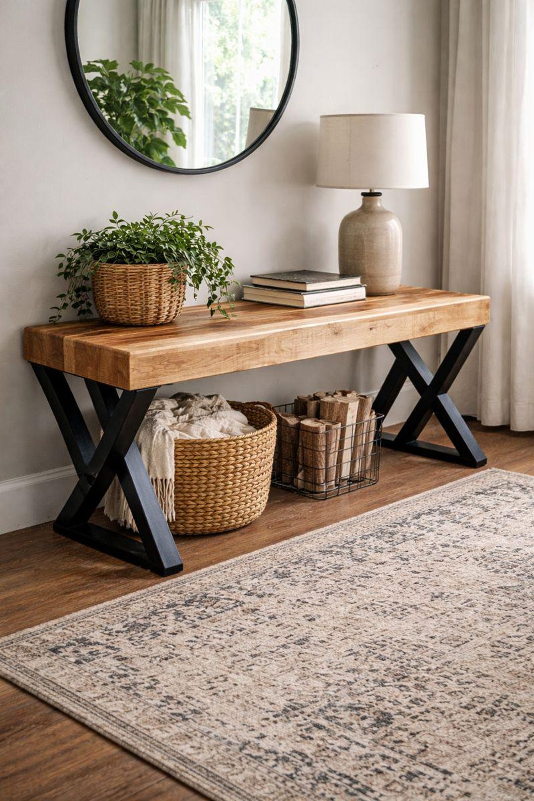 Reclaimed Boxcar Flooring Bench – Solid Hardwood With Steel Y Legs - Etsy